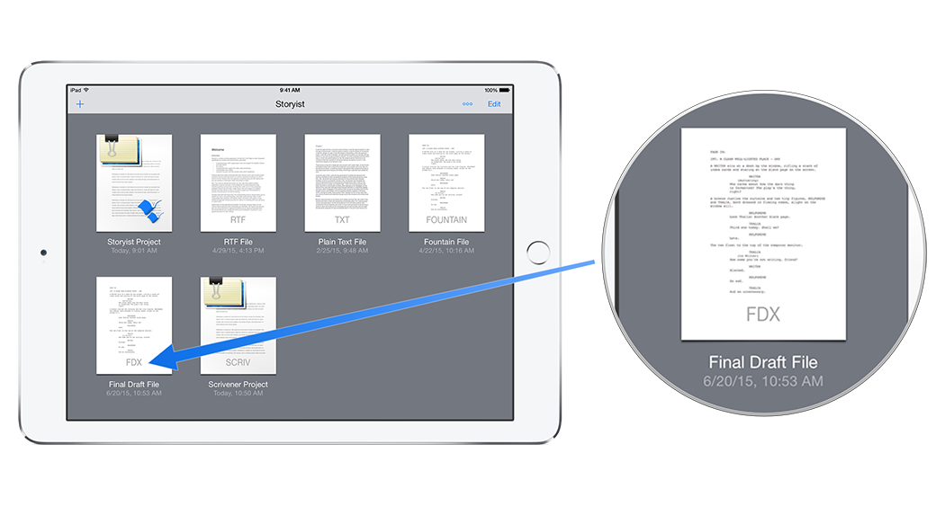 Storyist - Editing Final Draft Files with Storyist for iOS